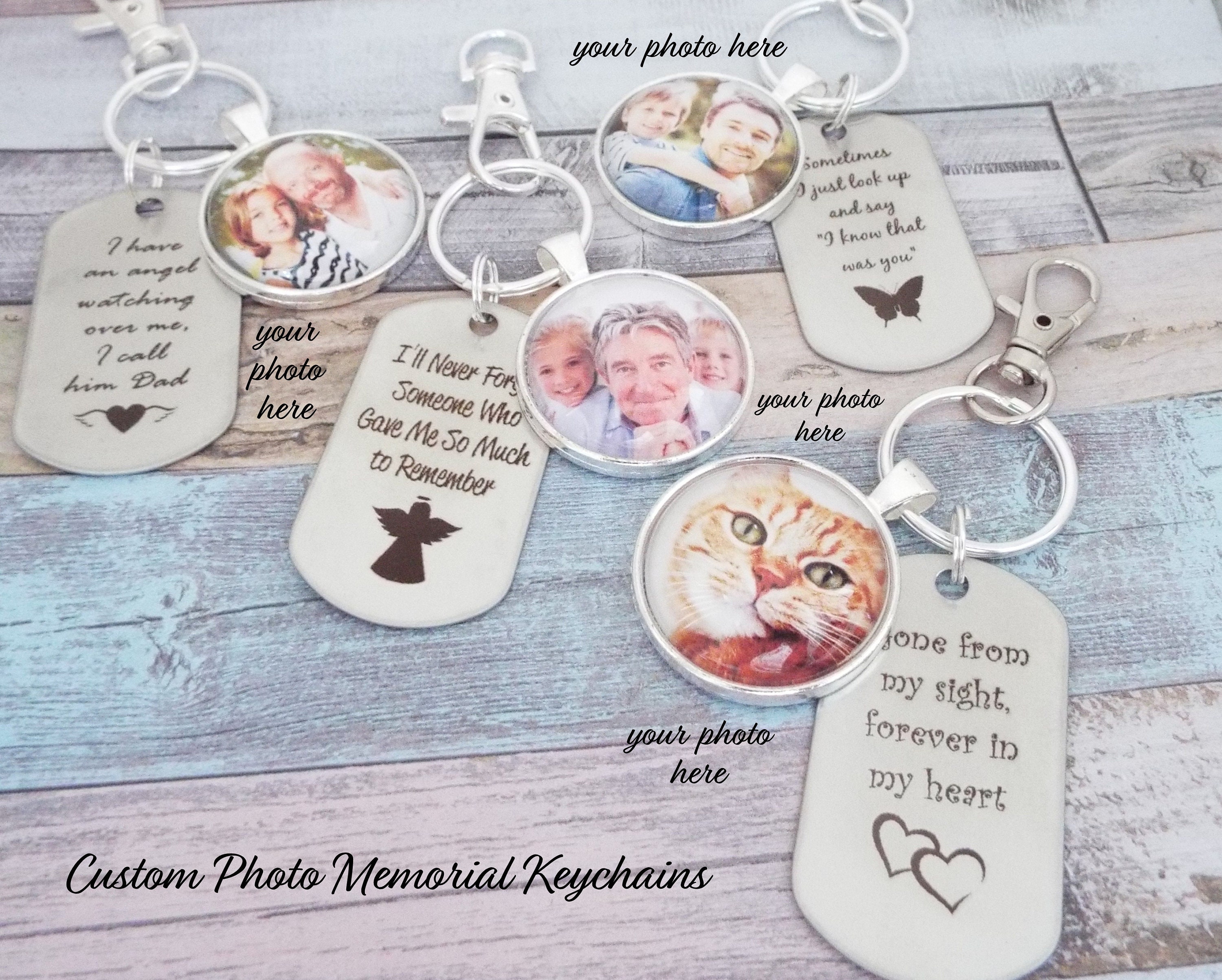 Memorial Keychain Custom Photo In Memory Gift In Memory of | Etsy