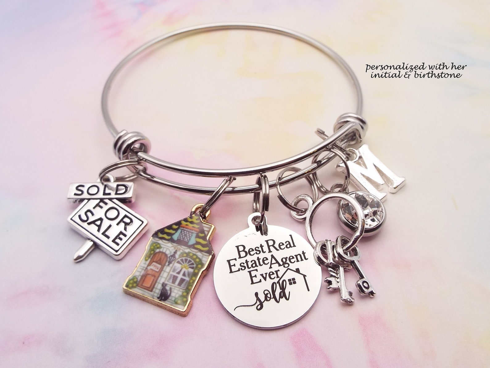 Real Estate Agent Gift Charm Bracelet Thank You Gift for Her - Etsy