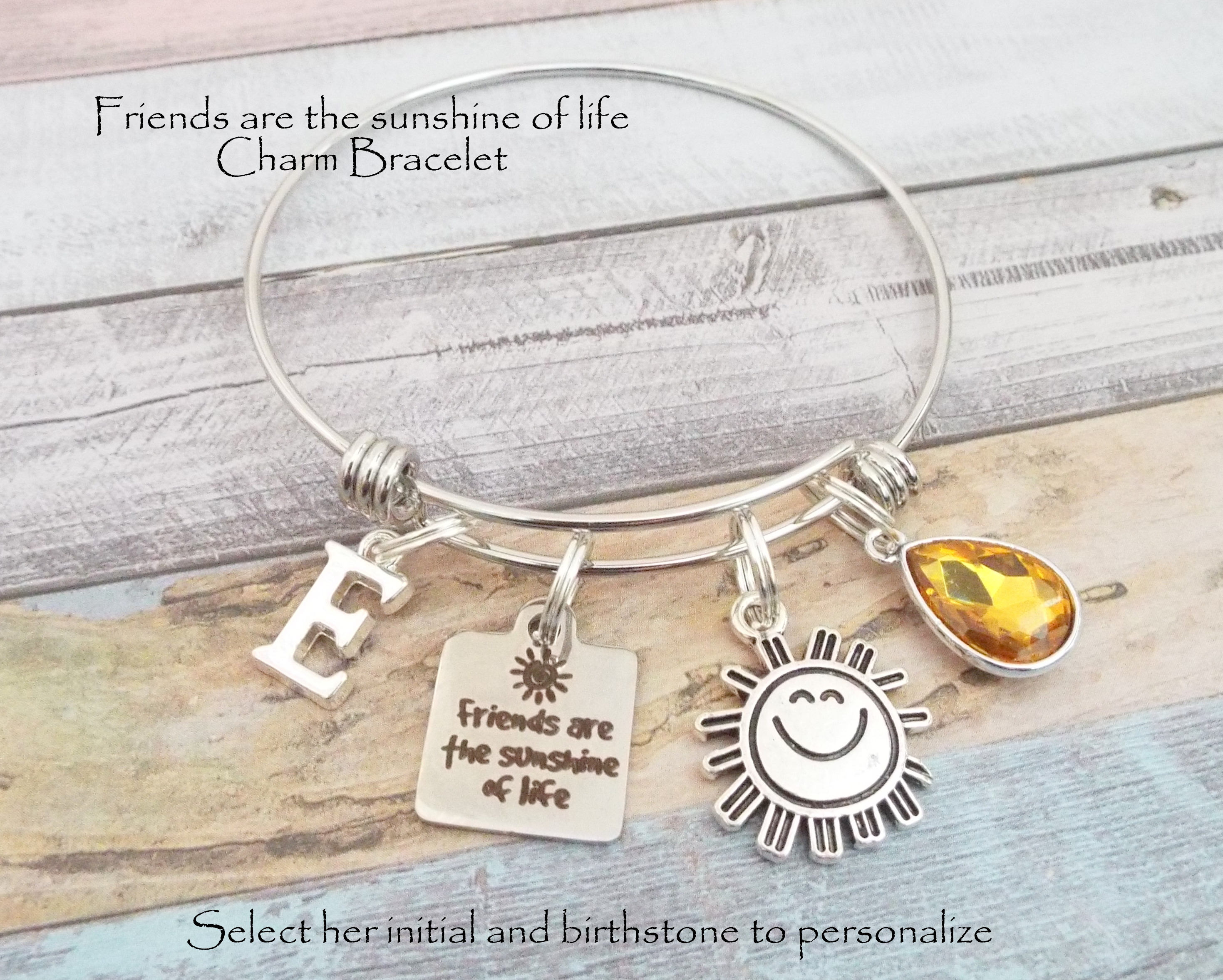 Best Friend Birthday Charm Bracelet, Gift for Best Friend, Personalized ...