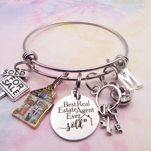Real Estate Agent Gift Charm Bracelet, Thank You Gift for Her, Top ...
