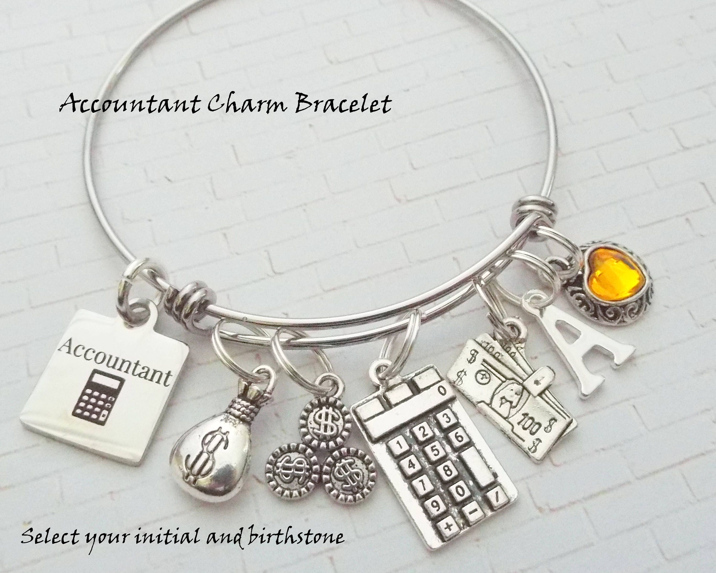 Account Graduation Charm Bracelet, Woman Graduating Accounting Degree ...