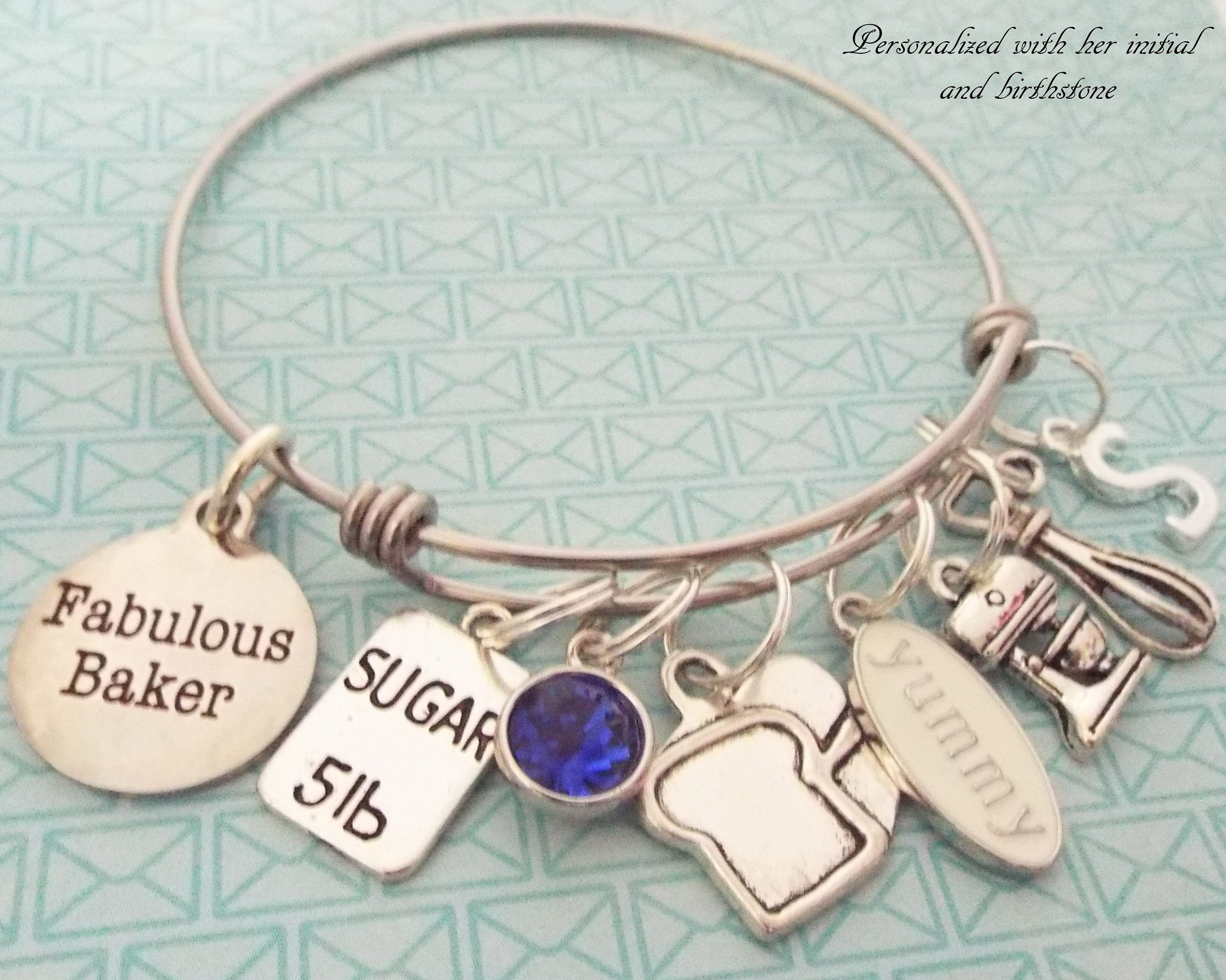 Personalized Cook Gift, Chef Charm Bracelet, Baker Gift, Gift for Her ...