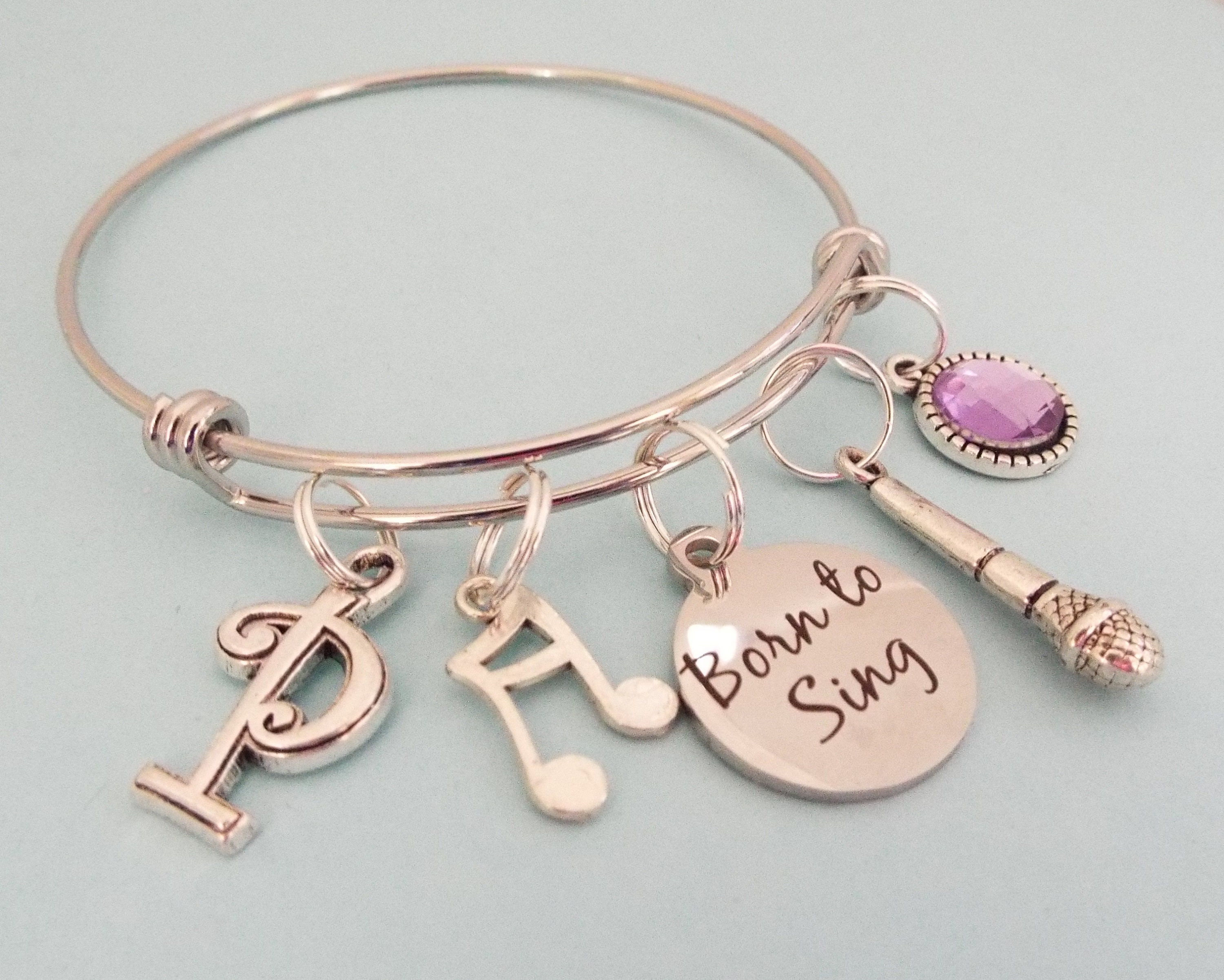 Music Lover, Love to Sing Charm Bracelet, Singer Jewelry, Personalized ...