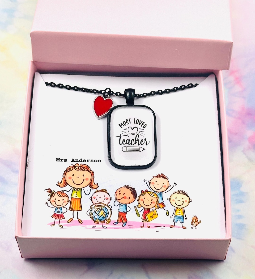 Personalized Teacher Necklace, Custom Name Jewelry, Student Thank You ...