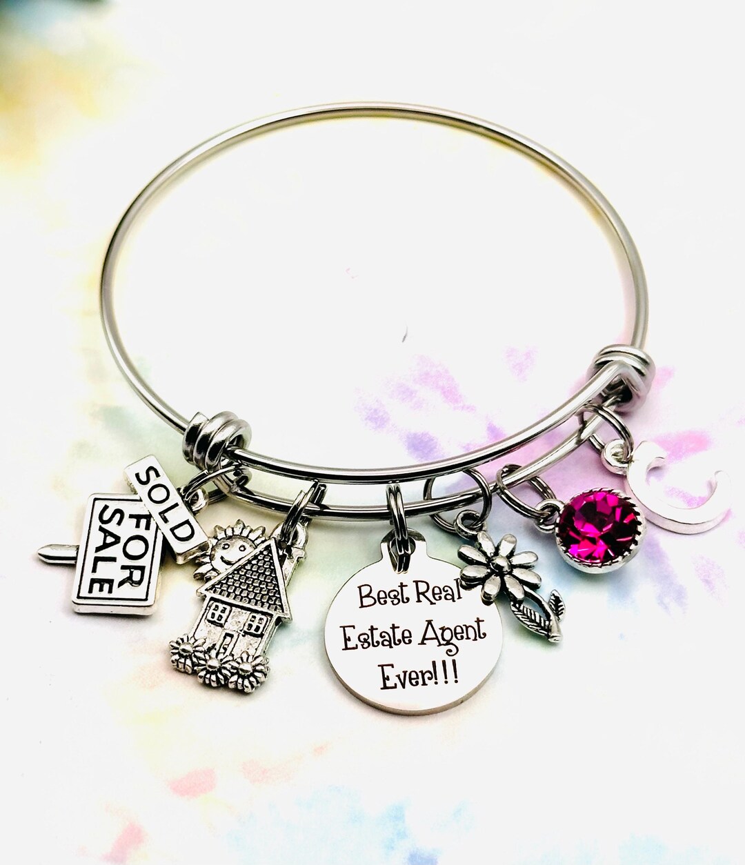 Real Estate Agent Gift Charm Bracelet, Thank You Gift for Her, Top ...