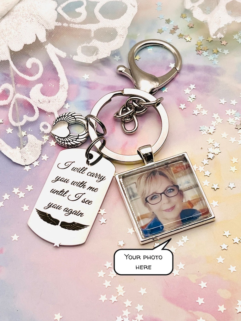 Memorial Keychain Custom Photo in Memory Gift in Memory of - Etsy
