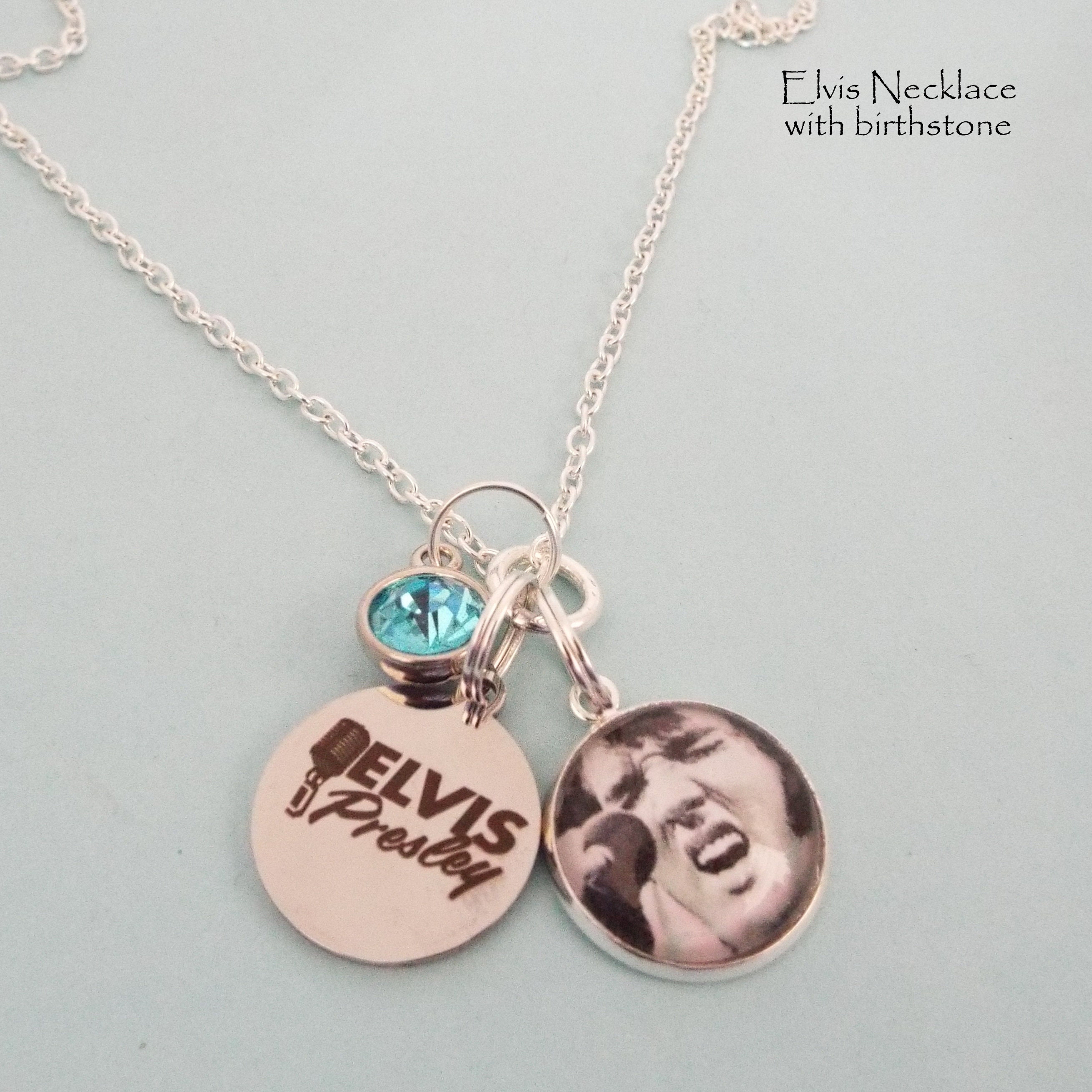 Elvis Presley Necklace Gift, Personalized Birthstone Jewelry, Custom ...