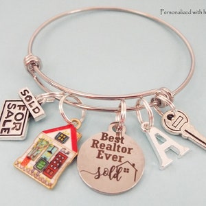 Real Estate Agent Gift Charm Bracelet Thank You Gift for | Etsy