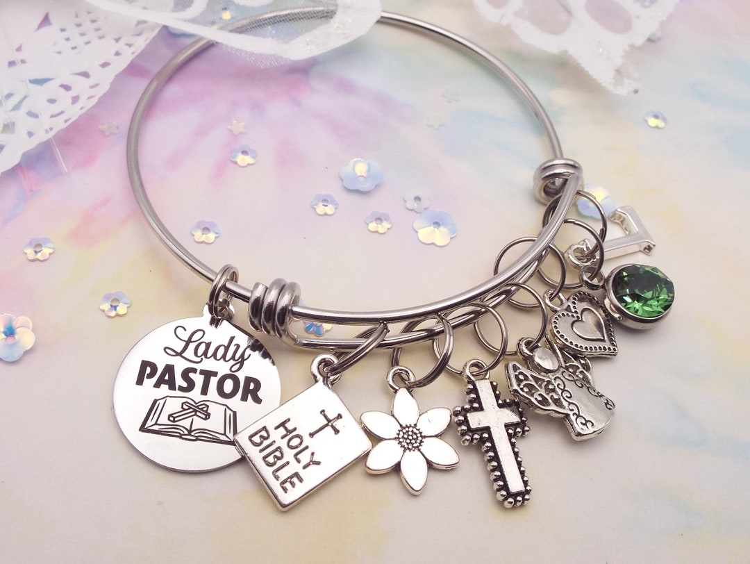 Lady Pastor Charm Bracelet: Christian Jewelry Gift With Bible Charm - Etsy