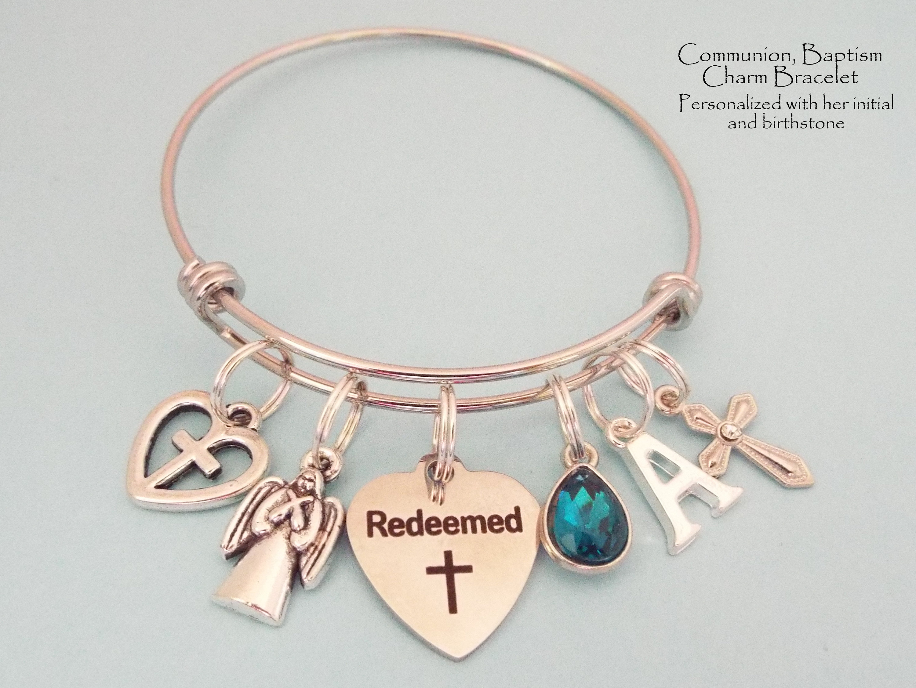 Baptism Gift, First Communion Charm Bracelet, Daughter Baptismal ...