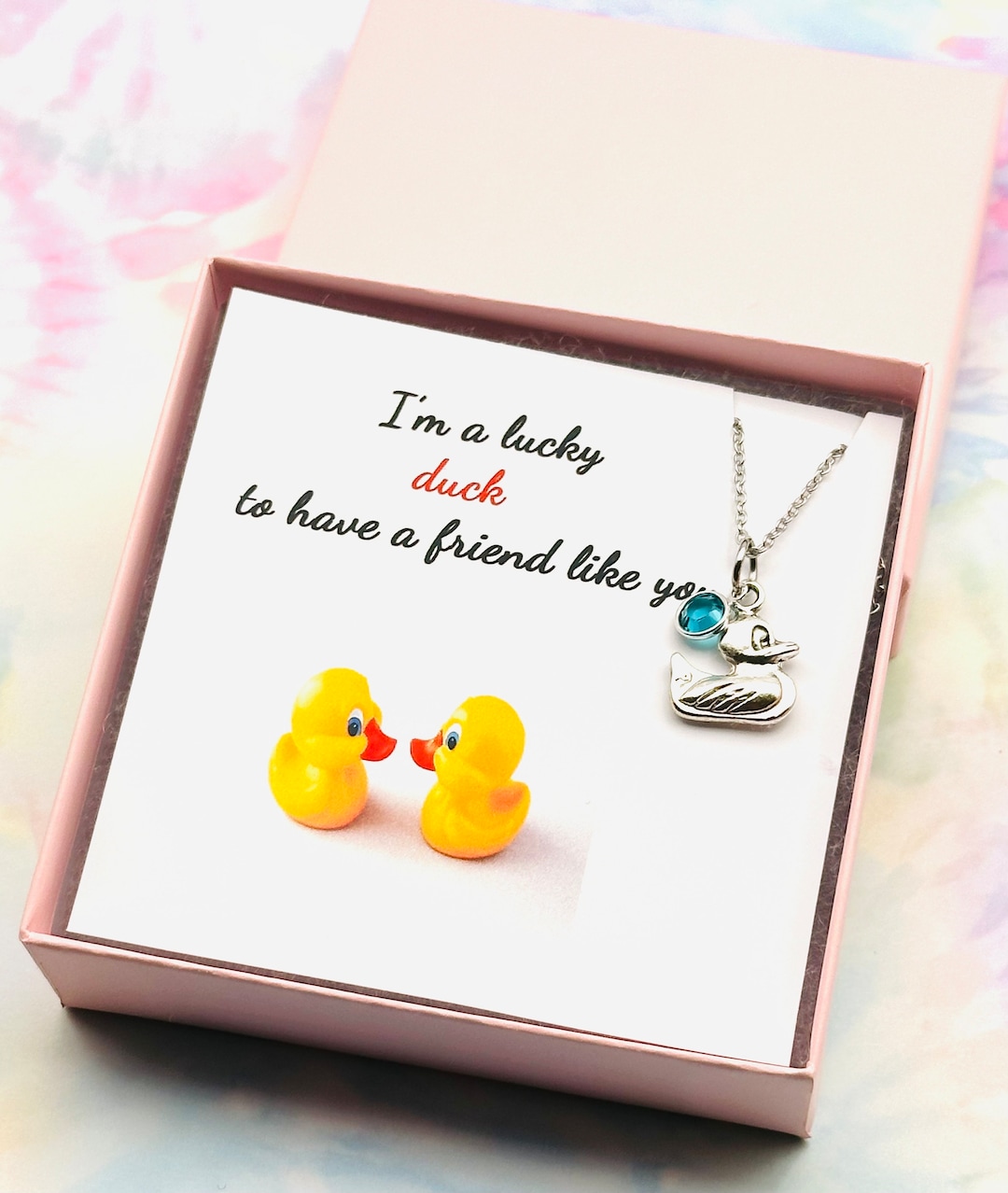 Best Friend Gift, Rubber Duck Charm Necklace, Handmade Jewelry for Her ...