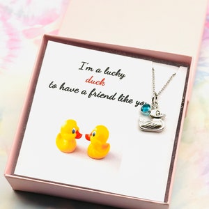 Best Friend Gift, Rubber Duck Charm Necklace, Handmade Jewelry for Her ...