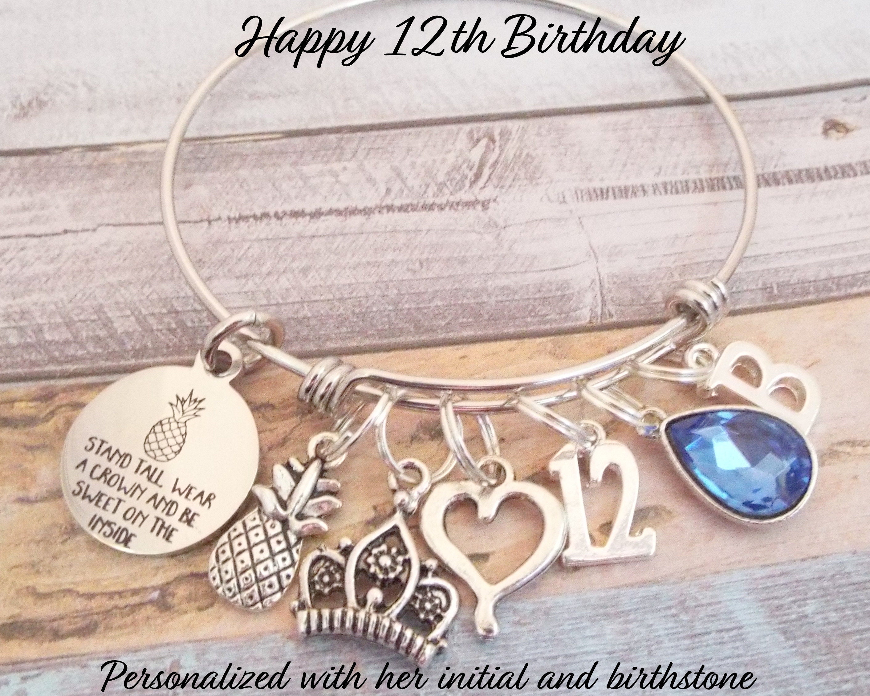 12th Birthday Gift For Girl Girl s 12th Birthday Charm Bracelet 