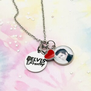 Handmade Elvis Presley Necklace: Stainless Steel Charm, Retro Rock and ...