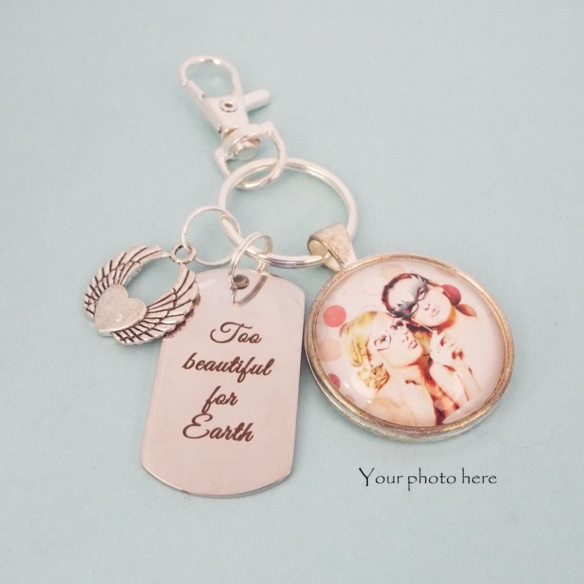 Memorial Keychain Custom Photo in Memory Gift in Memory of - Etsy