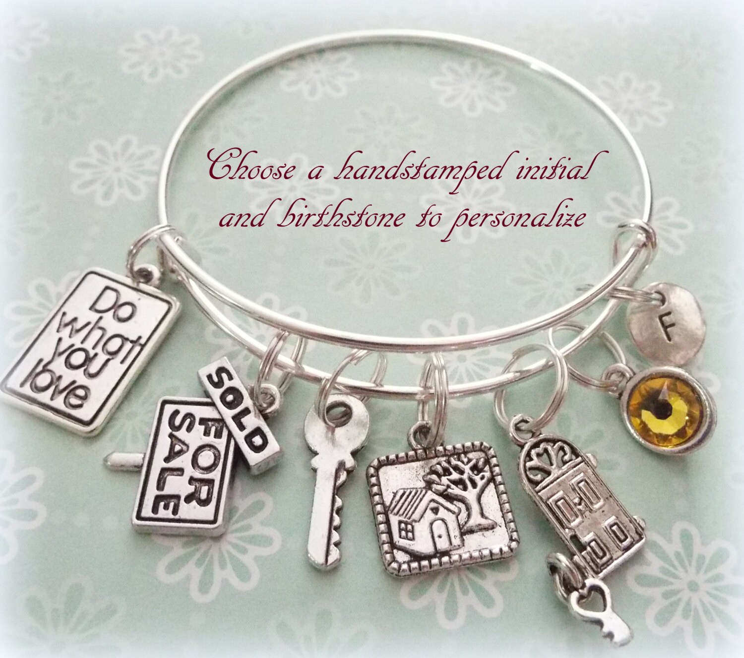 Realtor Gift, Realtor Charm Bracelet, Realtor Graduation, Gift for ...