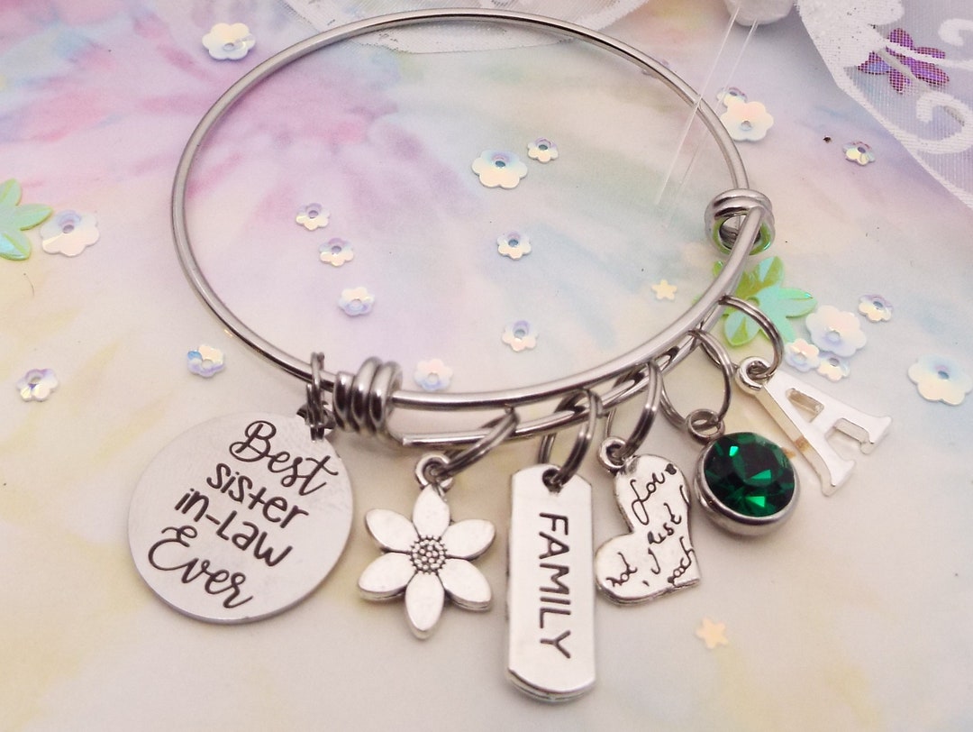 Cadeau De Belle Sœur Bracelet à Breloques Personnalisé Bijoux Faits à