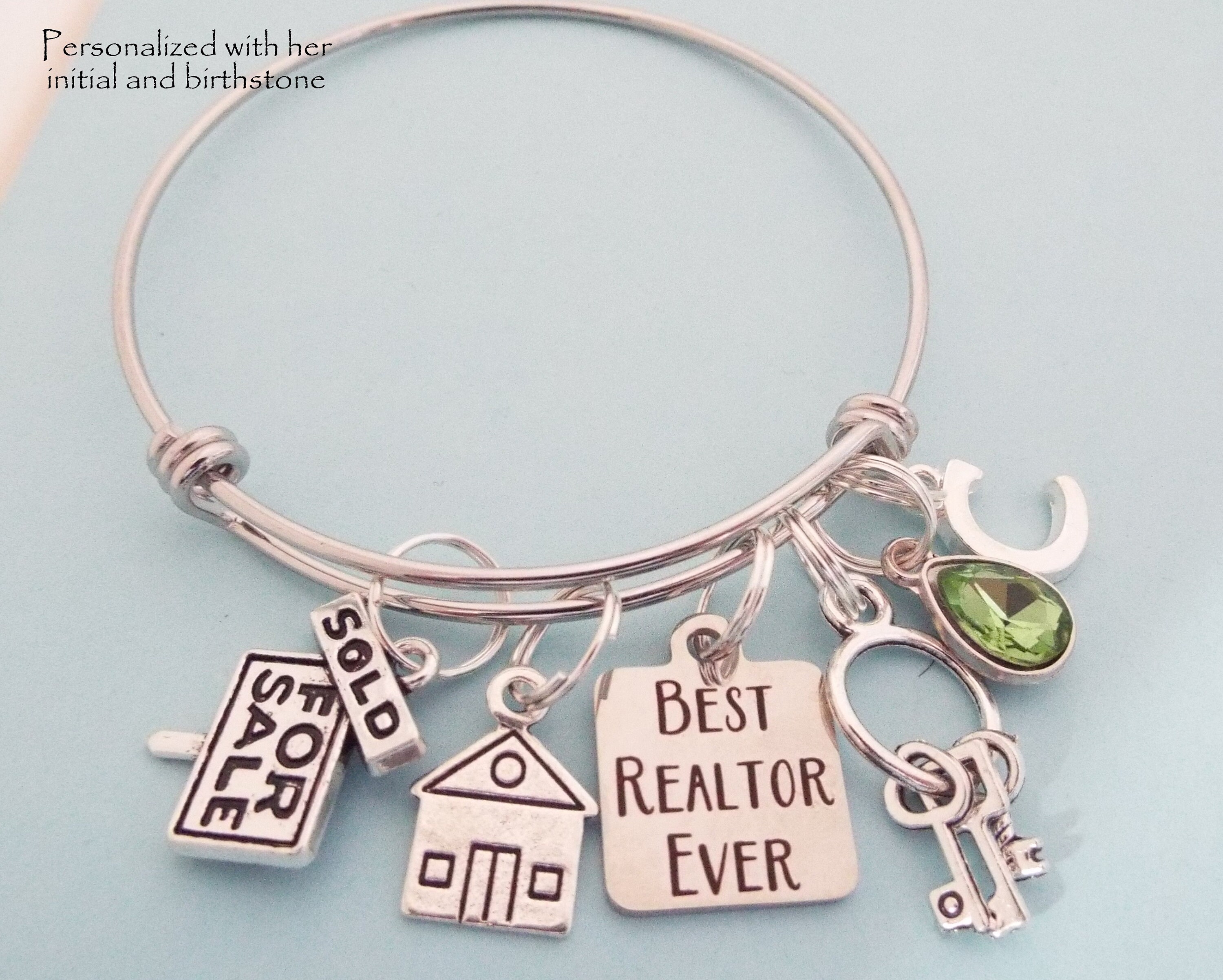 Realtor Gift, Realtor Charm Bracelet, Realtor Graduation, Gift for ...