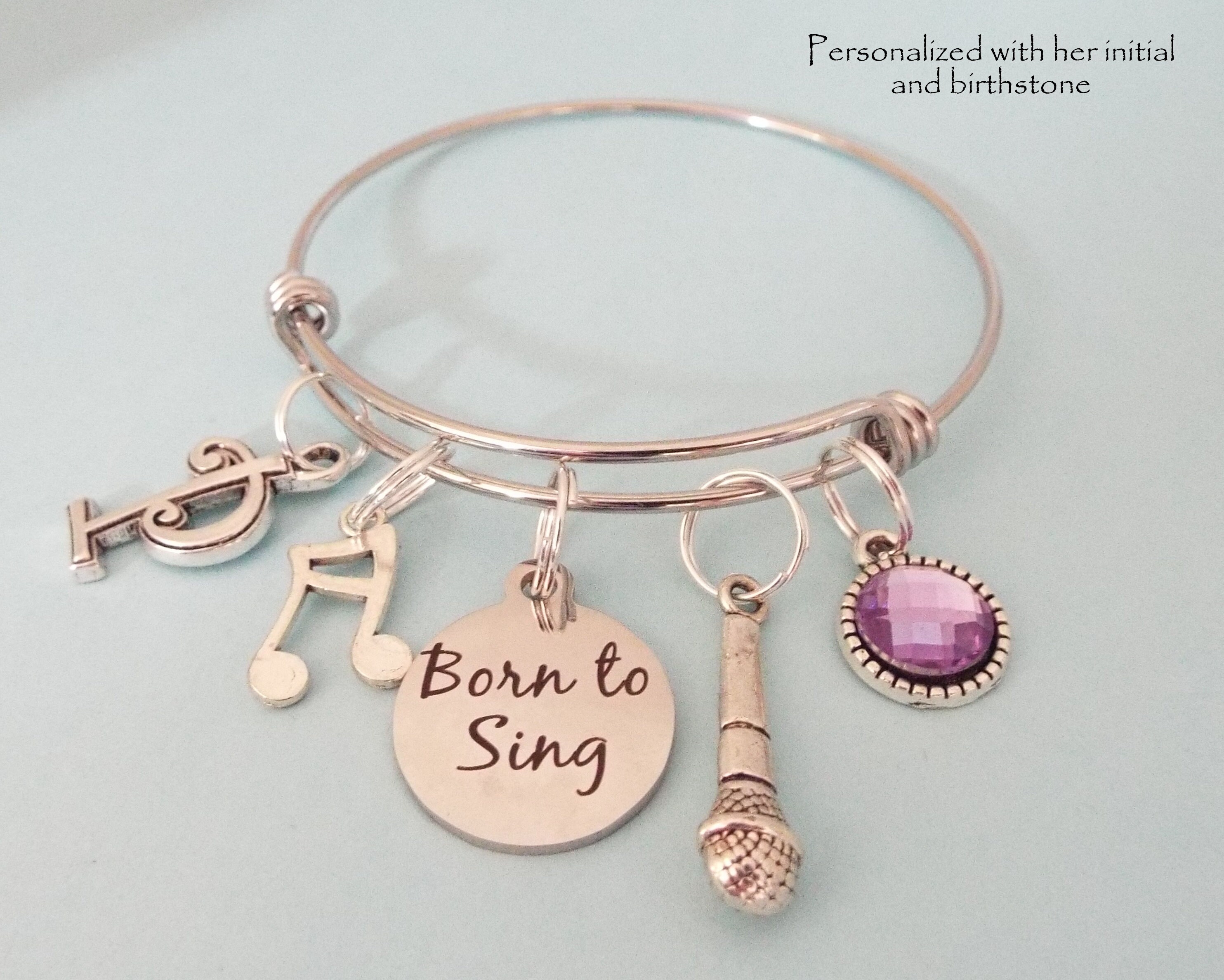 Music Lover Love to Sing Charm Bracelet Singer Jewelry | Etsy