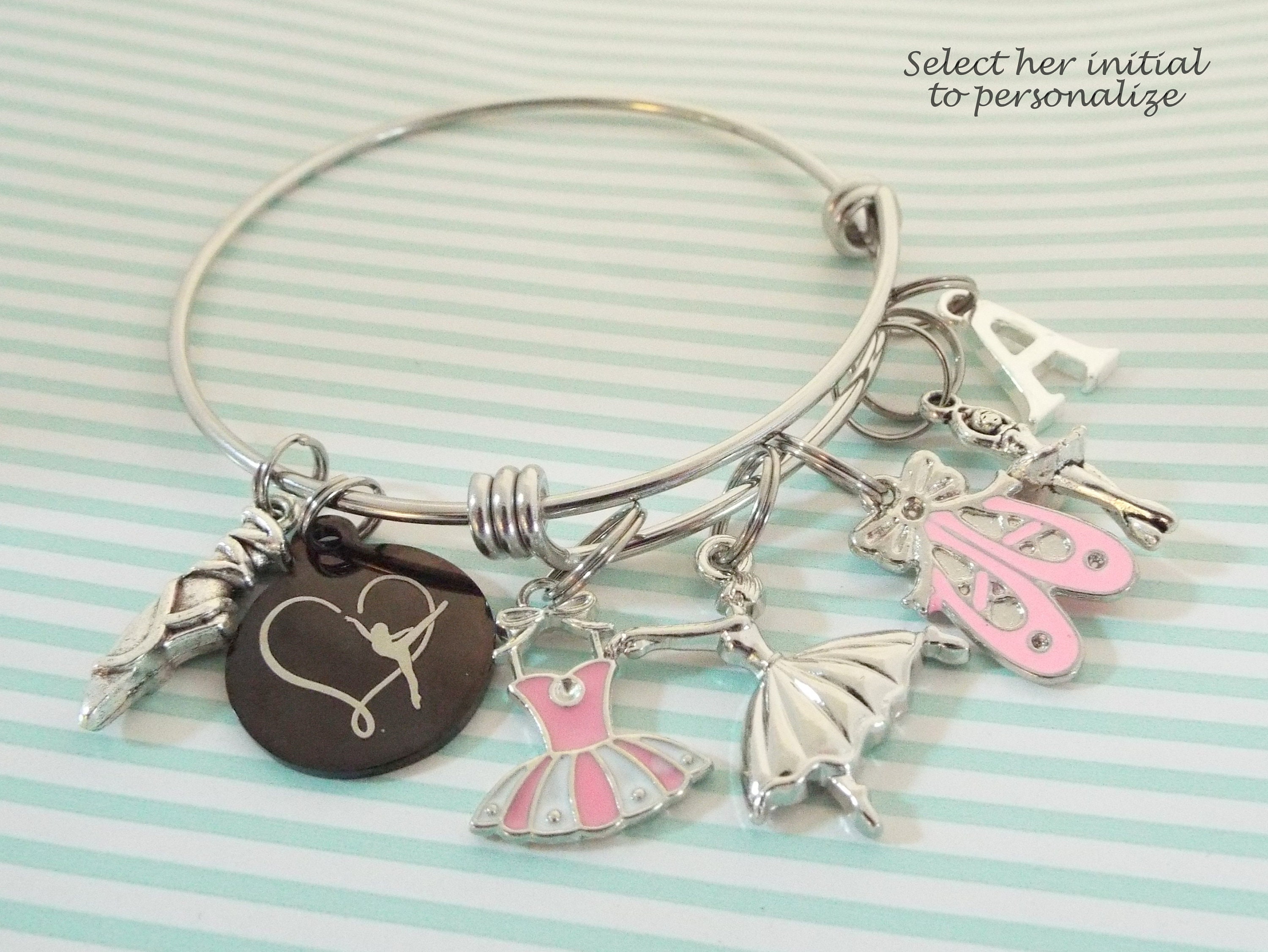 Ballet Dancer Charm Bracelet, Gift for Ballerina, Dancer Girl Gift ...