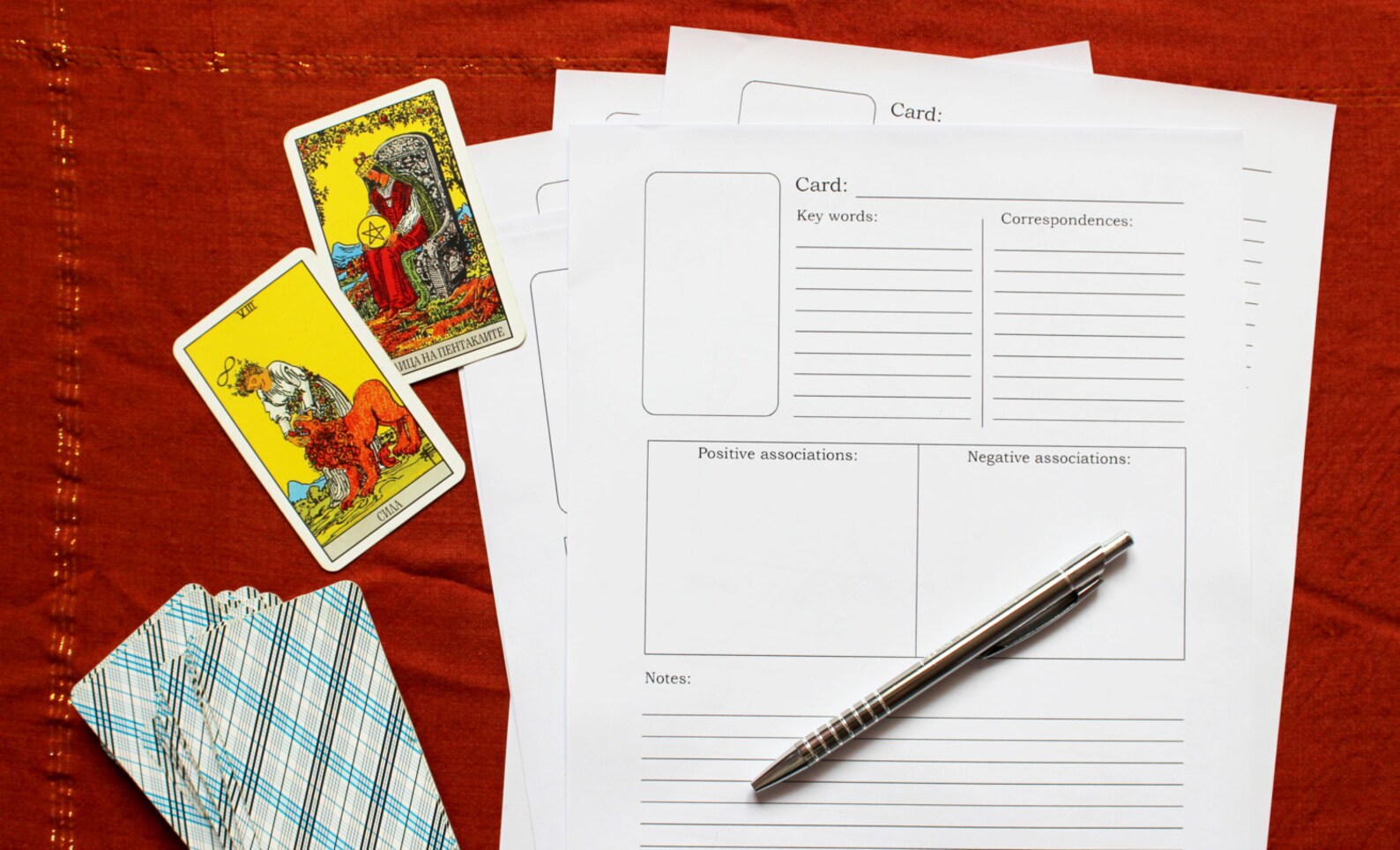 Tarot Card Study Worksheet Digital Printable - Etsy