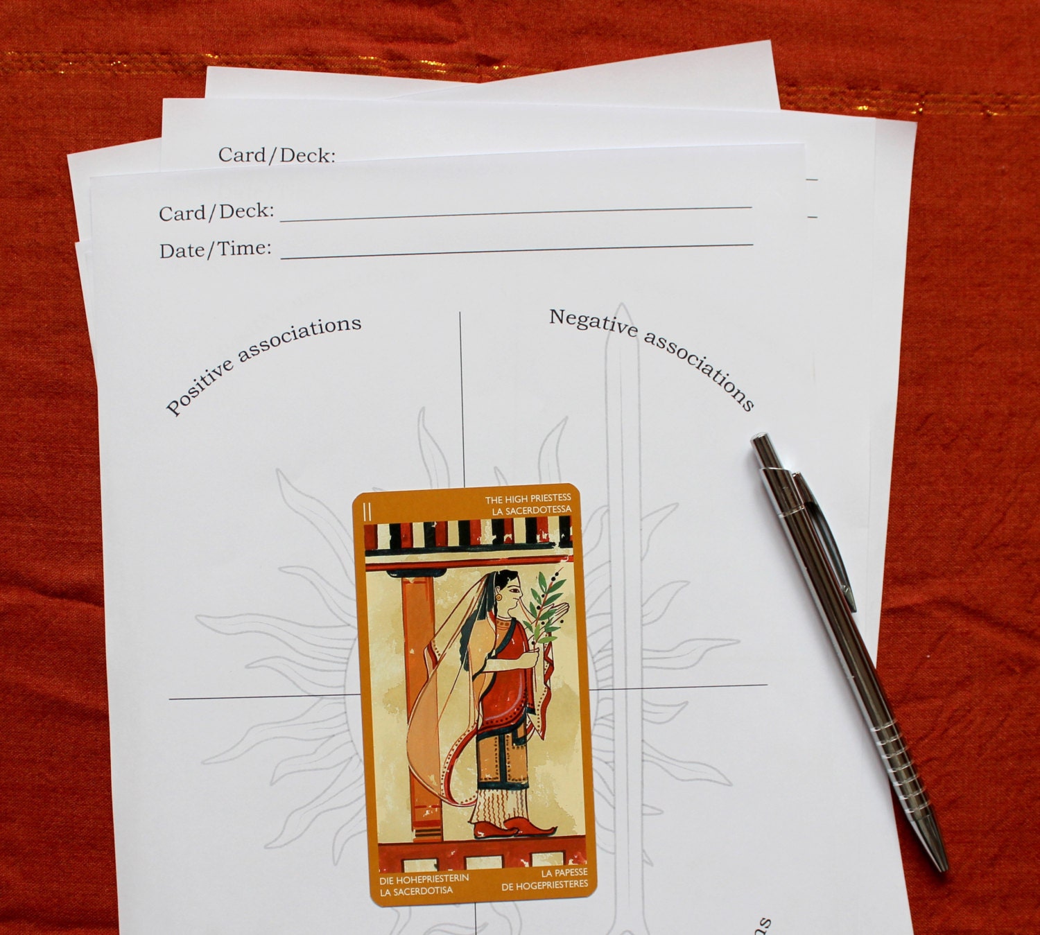 Tarot Card Cross Study Worksheet Digital Printable - Etsy