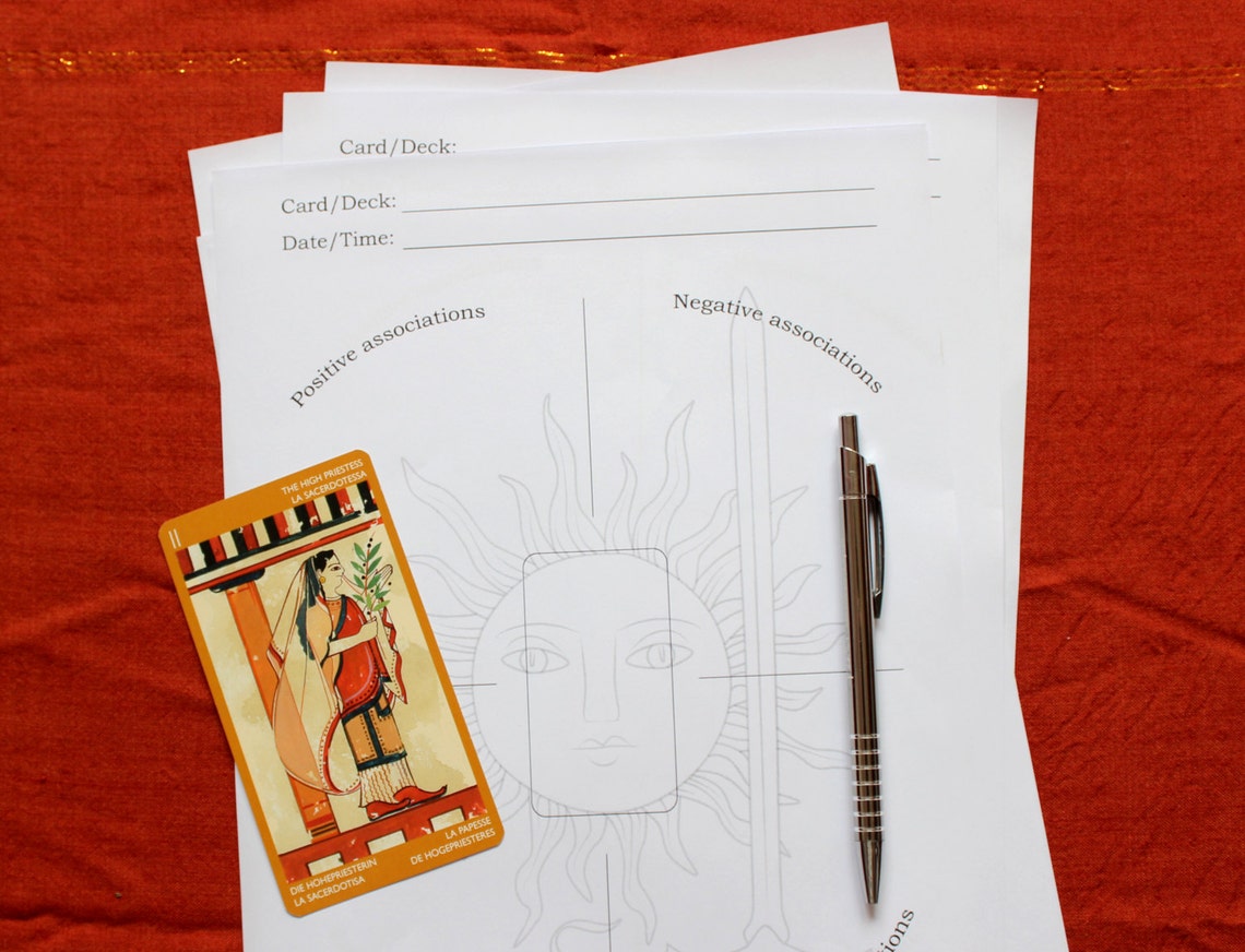 Tarot Card Cross Study Worksheet Digital Printable - Etsy