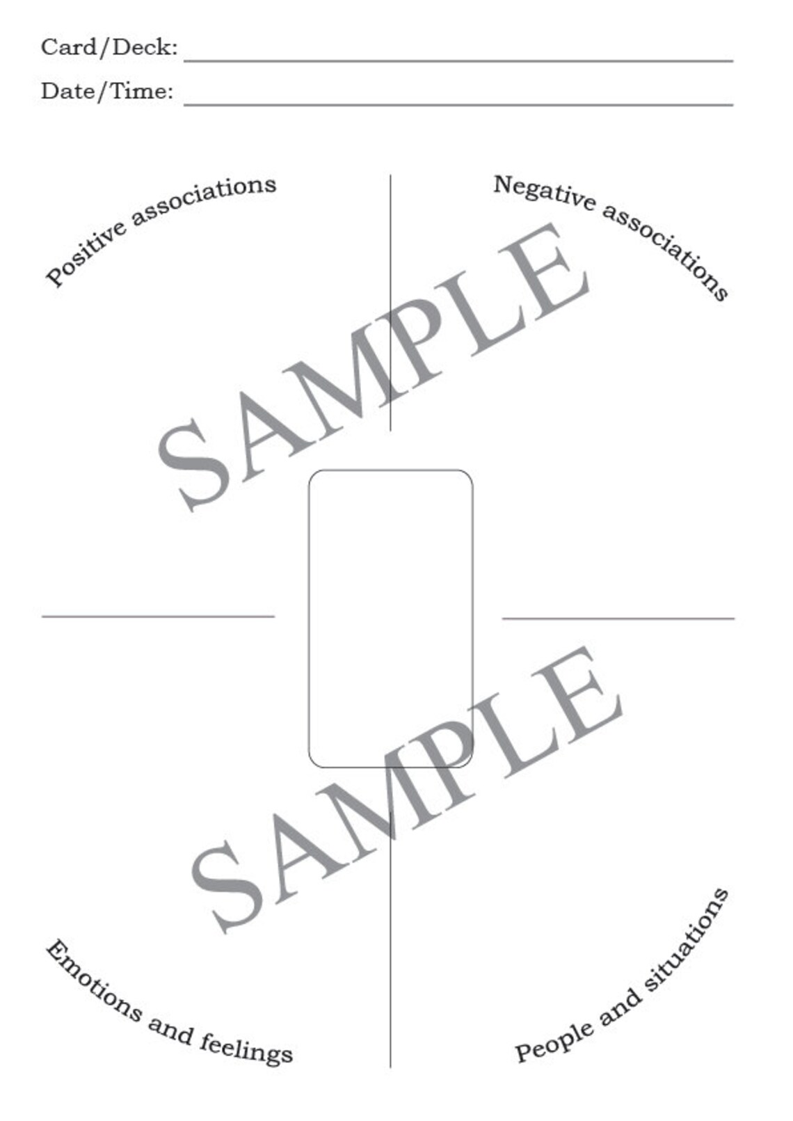 Tarot Card Cross Study Worksheet Digital Printable - Etsy