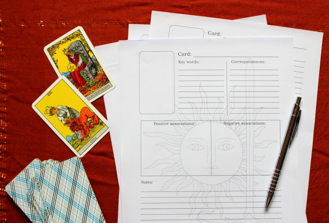Tarot Card Study Worksheet Digital Printable - Etsy