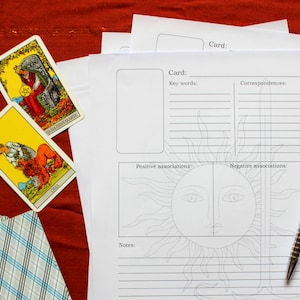 Tarot Card Study Worksheet Digital Printable - Etsy