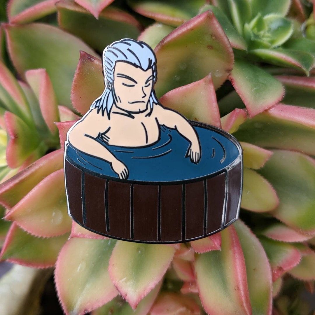 Witcher in the Tub Hard Enamel Pin Geralt of Rivia, Witcher Bathtub ...