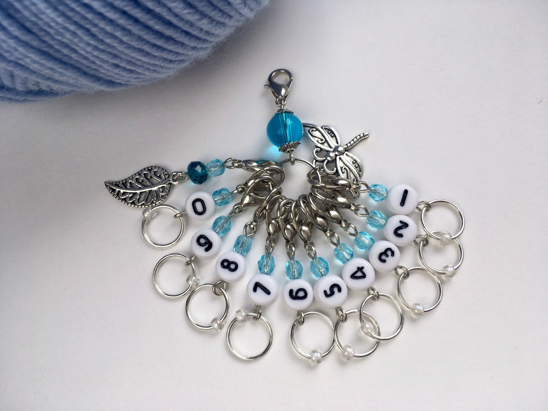 Knitting Row Counter Chain. Progress Keeper. Stitch Markers. Gift for ...