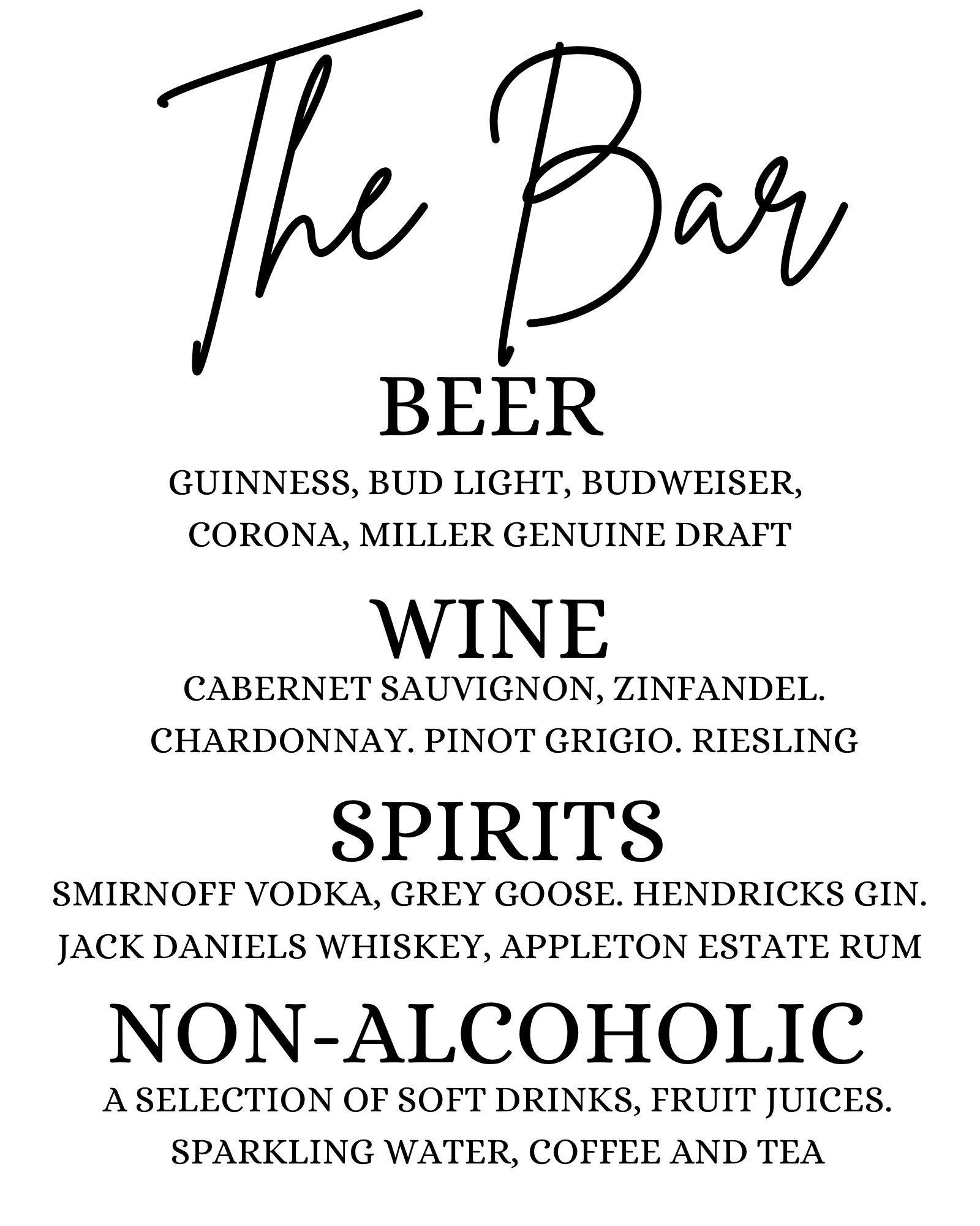 The Bar Sign for Weddings & Events- Digital Download - Etsy