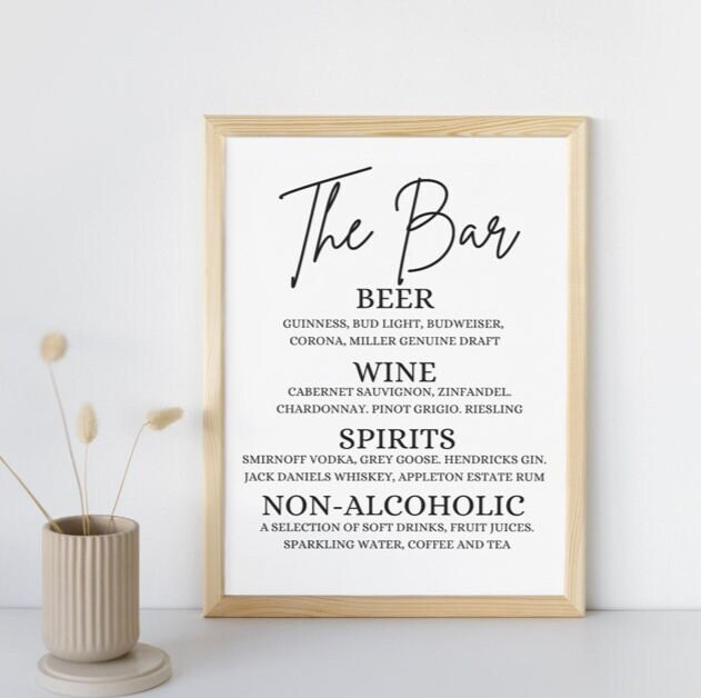 The Bar Sign for Weddings & Events- Digital Download - Etsy