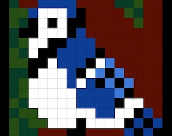 Blue Pixel Pillow - Etsy