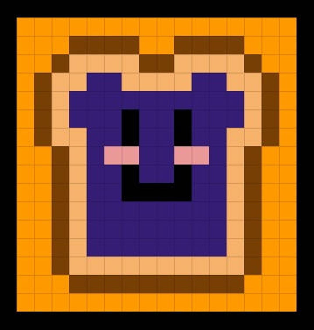 Toast/Bread w/PB Jelly or Butter Pixel Pillow Cover - Etsy 日本