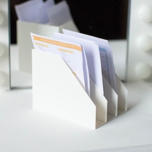 Miniature Office Paper Tray, Magazine Holder, Miniature Paper Organizer ...