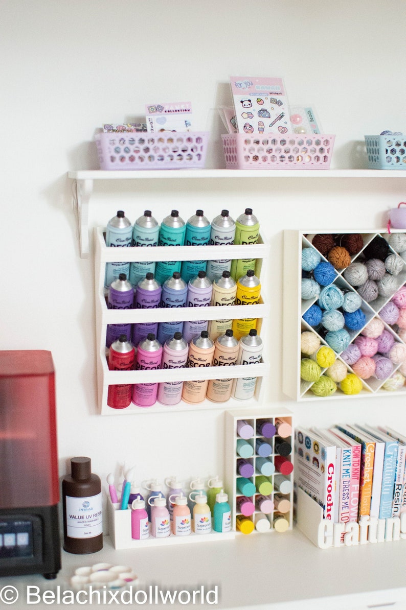 1/4, Miniature Spray Can Rack With Spray Paints, Dollhouse Craftroom ...