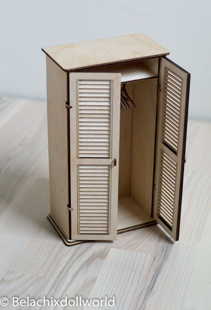 1/6 Size Miniature Shutter Door Cabinet Wardrobe With 5 | Etsy