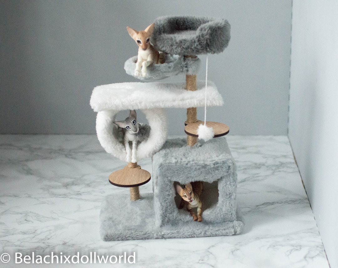 1:4 or 1/6, Miniature Cat Tree, Miniature Cat Toy, Miniature Pet ...