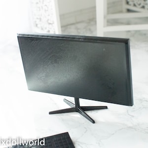 1:4 Dollhouse Monitor With Mouse and Keyboard, Miniature Computer ...