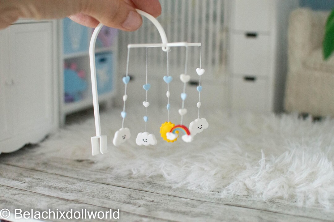Miniature Play Mobile, Mini Crib Mobile, 1/4 or 1/6, Miniature Crib ...