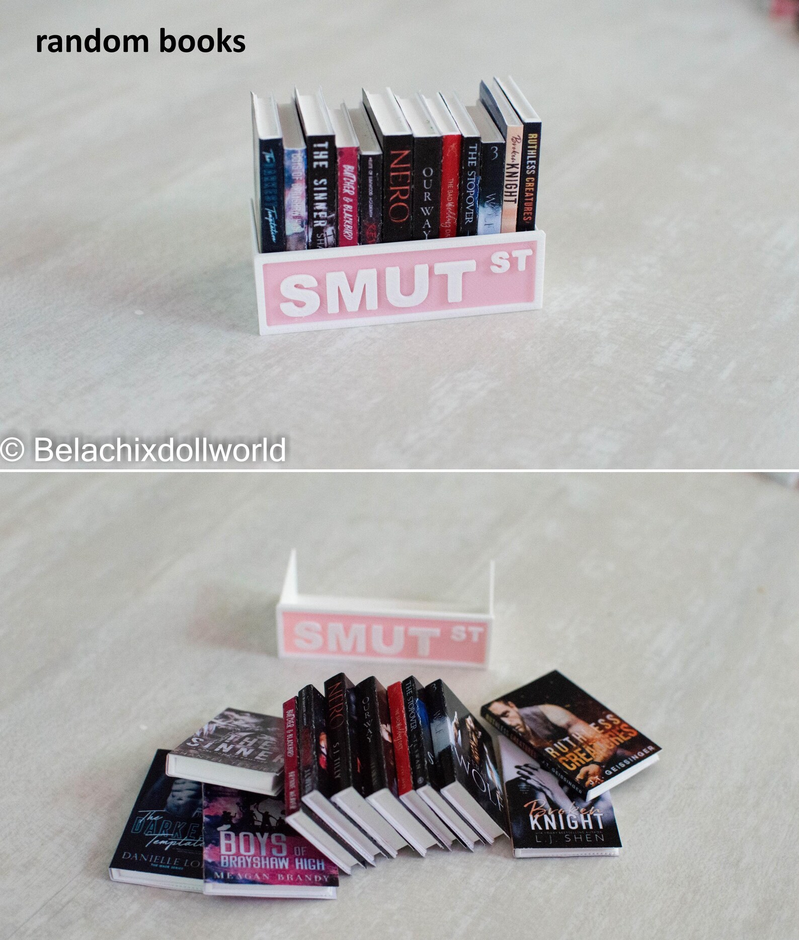 1/4, Miniature "smut St" Bookend, Book Holder, Dollhouse Decoration ...