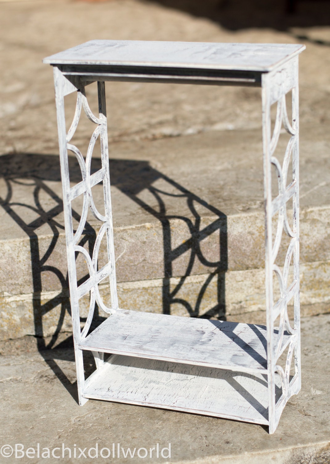 Shabby Chic 1/4 Size Miniature Clothing Rack / Wardrobe With 5 Hangers ...