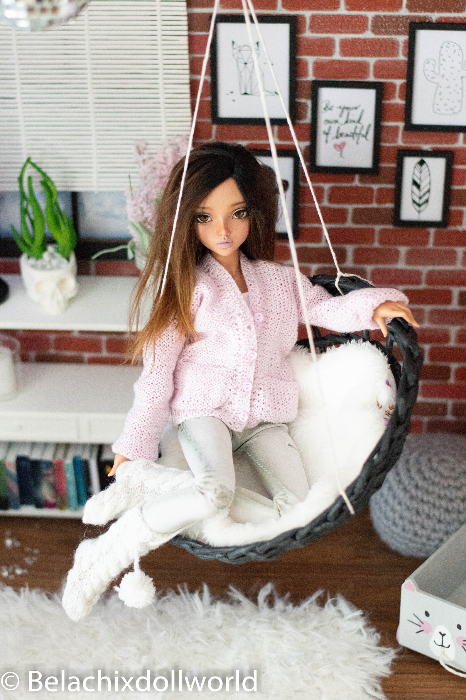 Miniature Wicker Swing 1/4 1/6 BJD Miniature Roombox - Etsy