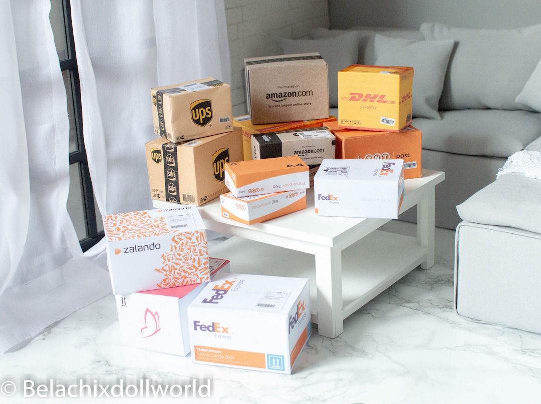 1/4 and 1/6 Miniature Shipping Box, Dollhouse Shipping Box; Amazon ...