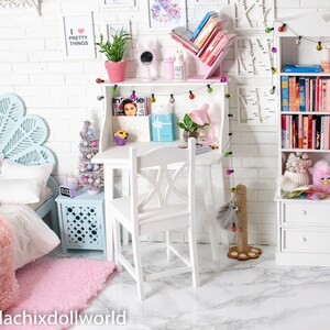 1/4 Miniature Desk and Chair, Dollhouse Desk, 1/4, MSD, Minifee, BJD ...