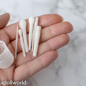 1/4 Unfinished Make up Brush Set, Doll Make Up, Miniature Make Up, Doll ...