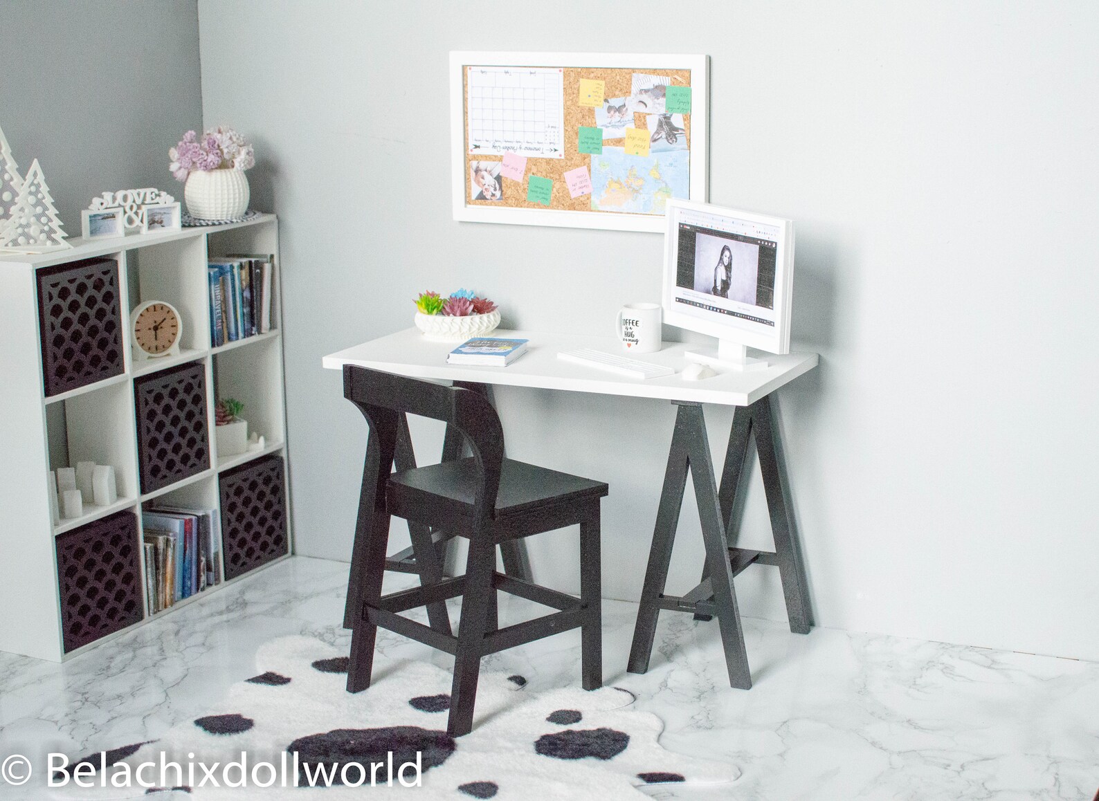 Doll Desk With Chair Dollhouse Table 1/4 MSD Minifee BJD | Etsy