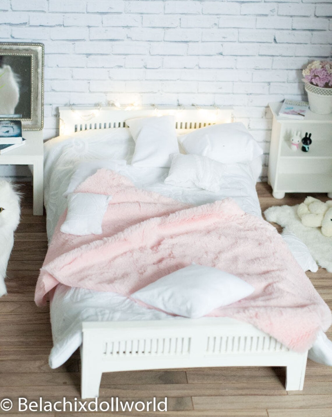 Dollhouse Bed, Miniature Bed, 1/4, BJD, MSD, Minifee, MNF, Doll ...